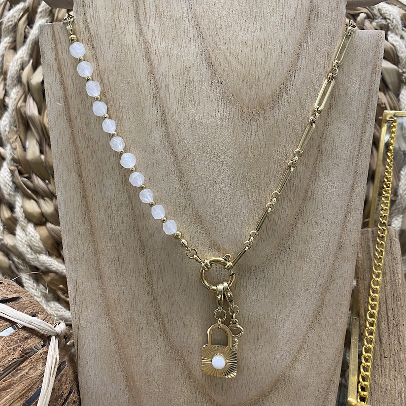 Collier CASSIE en acier inoxydable . Secret d'acier